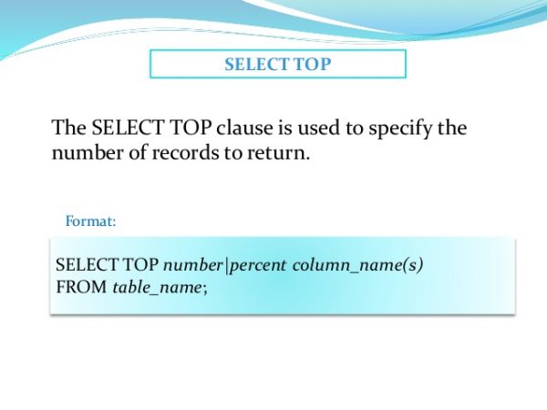 SQL - Класс TOP, LIMIT или ROWNUM